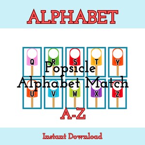 Popsicle Alphabet Match, Alphabet Matching Game, Beginning Sounds ...