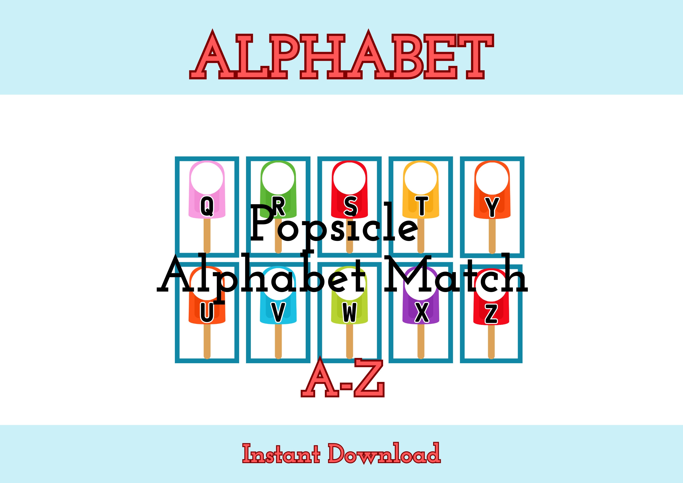 Popsicle Alphabet Match, Alphabet Matching Game, Beginning Sounds ...