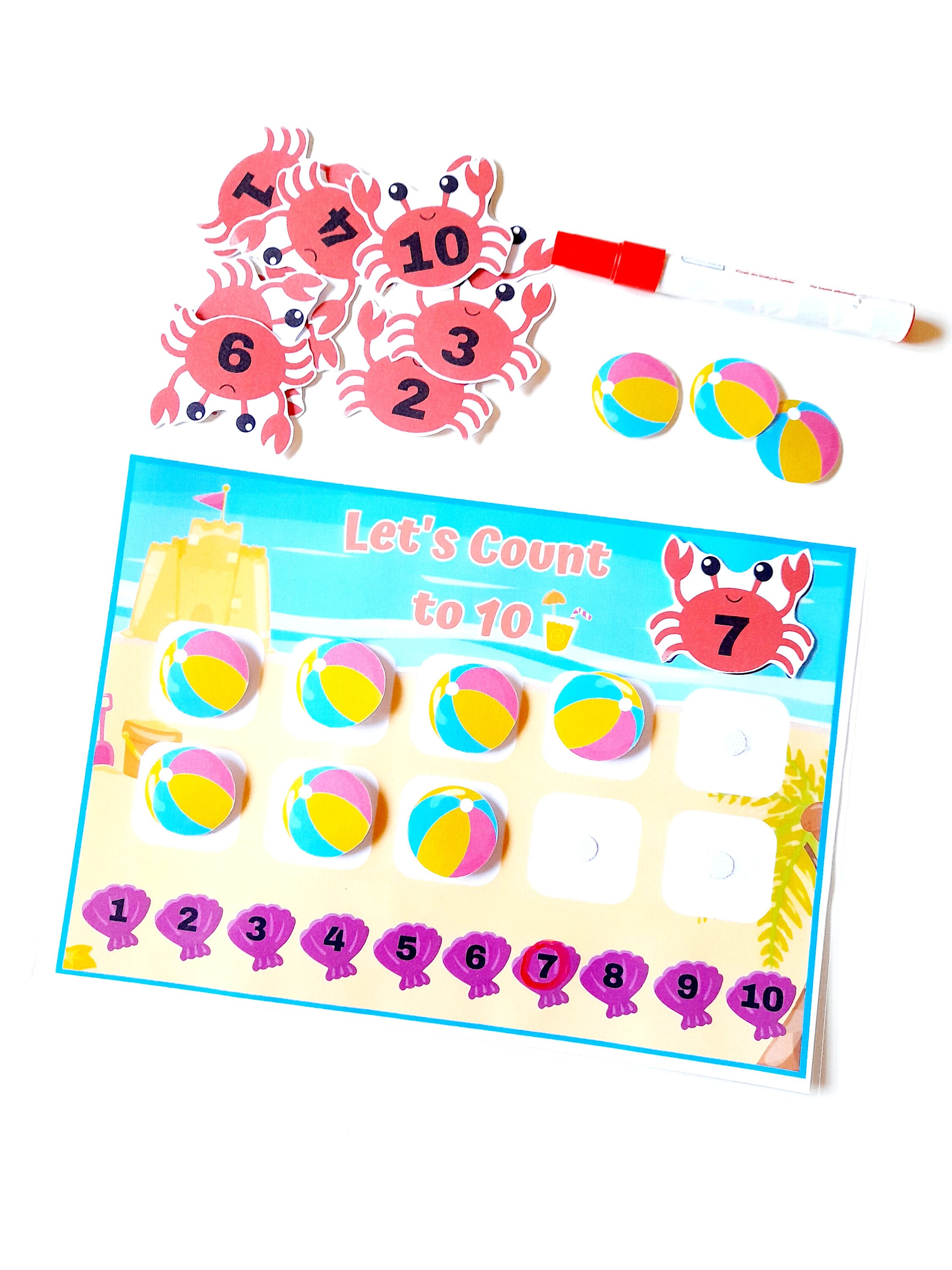 Summer Counting Activity Numbers 1 to 10 Count for Kids - Etsy