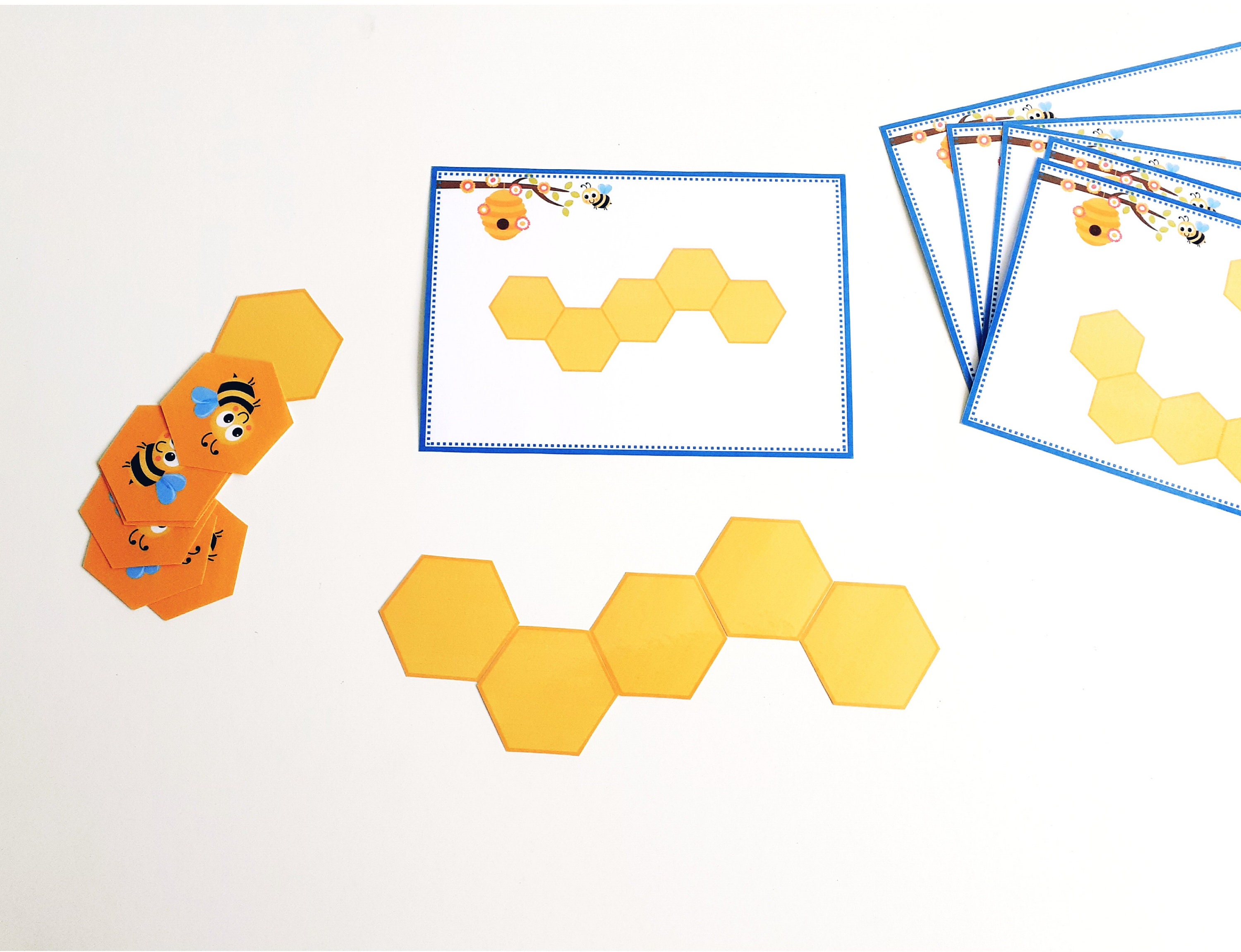 Hive Pattern Activity Shape Matching Game Fine Motor - Etsy