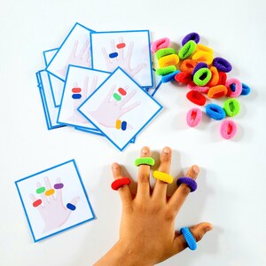 Finger Activity With Hair Ties, Fine Motor Skills, Homeschool Worksheet ...