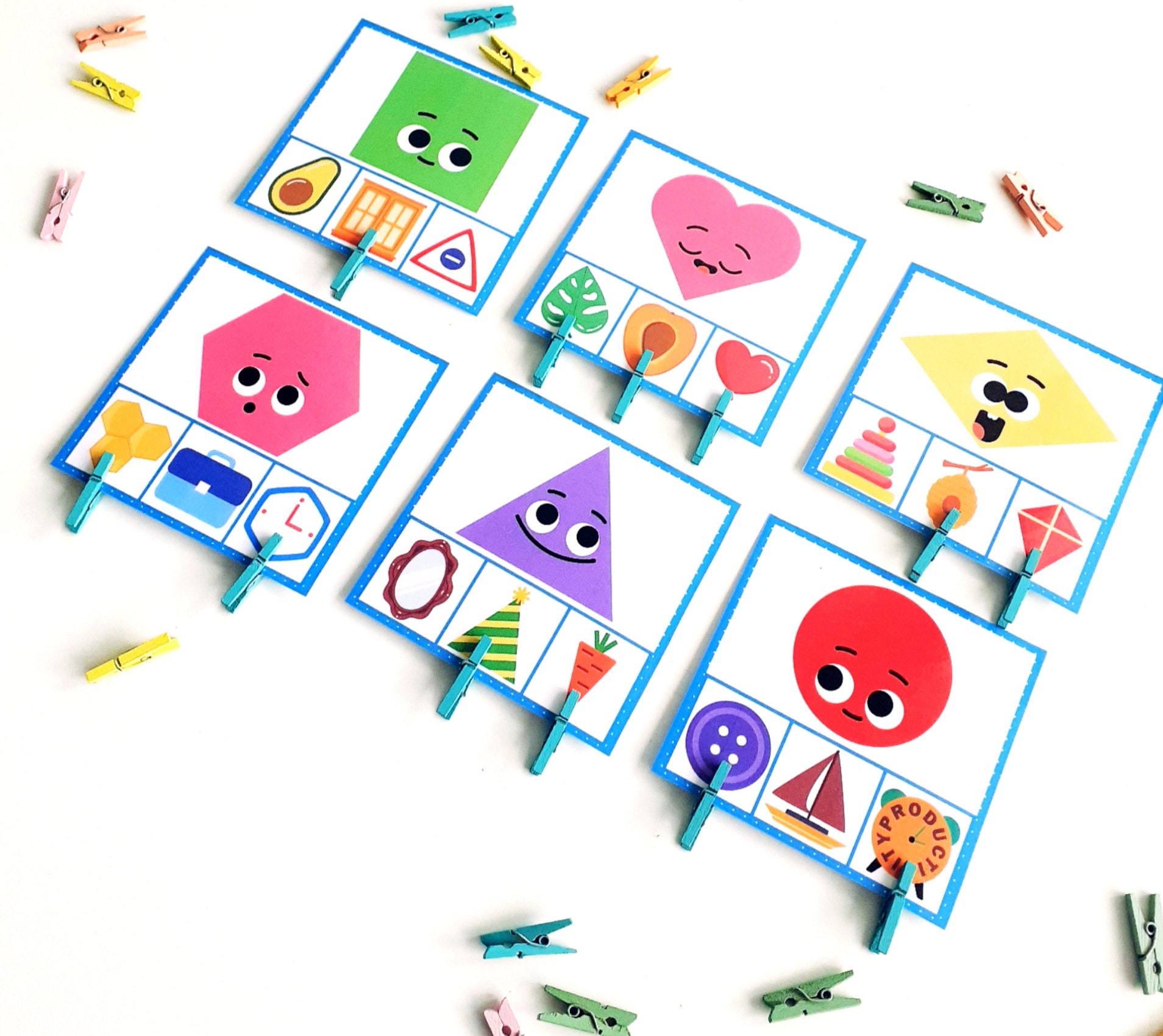 Shape Flash Cards, Shape Matching Worksheet, Shape Matching Game, Shape ...