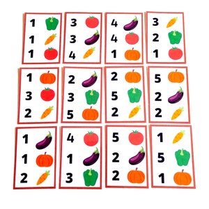 Vegetable Counting Activity for Toddlers and Preschoolers - Etsy