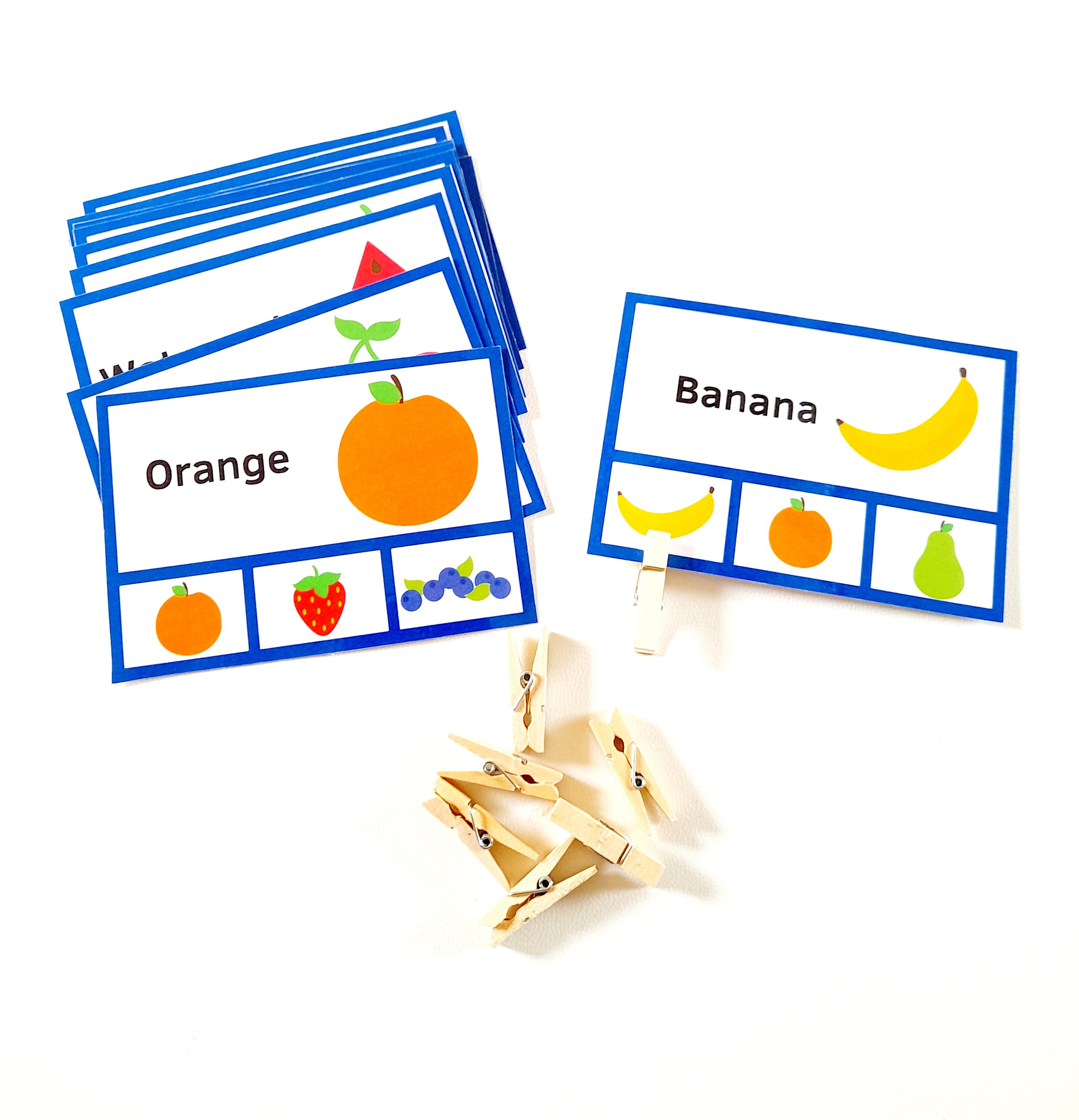 Matching Fruits Flash Cards Memory Game Printable Game for - Etsy