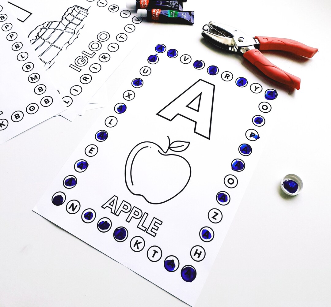 Alphabet Worksheet and Beginning Sound Activity, Fine Motor Activity - Etsy