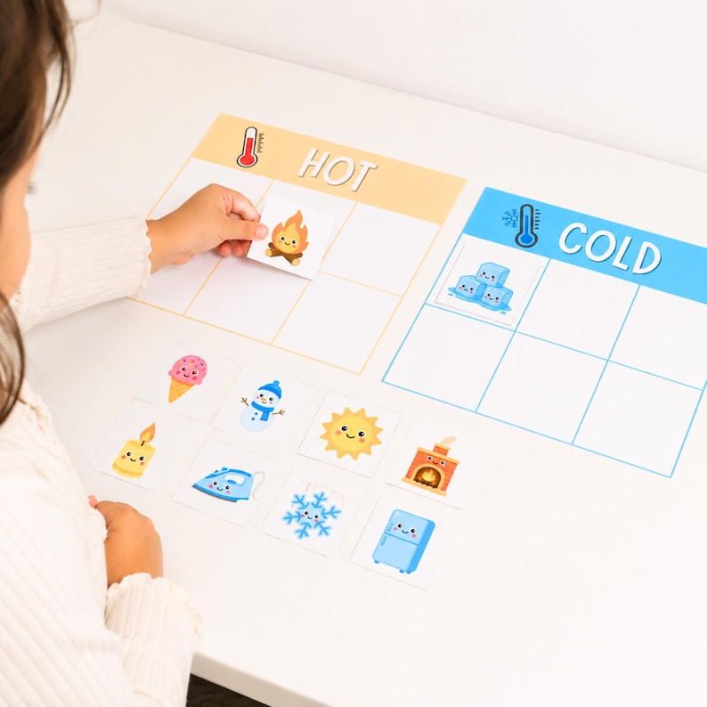 Hot and Cold Sorting Activity, Matching Game - Etsy