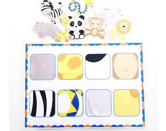 Safari Animal Matching Activity for Toddlers and Preschoolers - Etsy