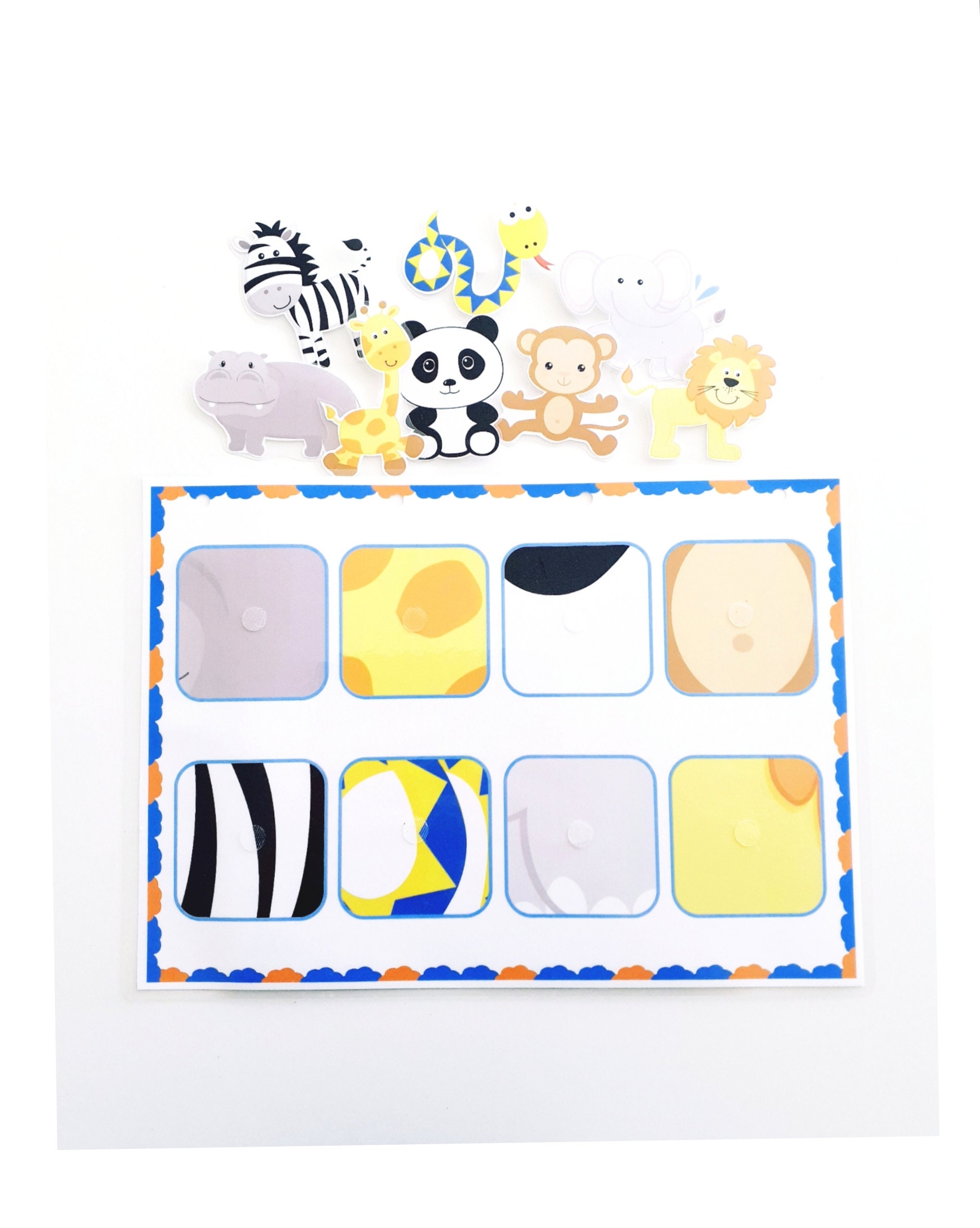 Animal Matching Game, Safari Animal Matching , Memory Game, Printable ...