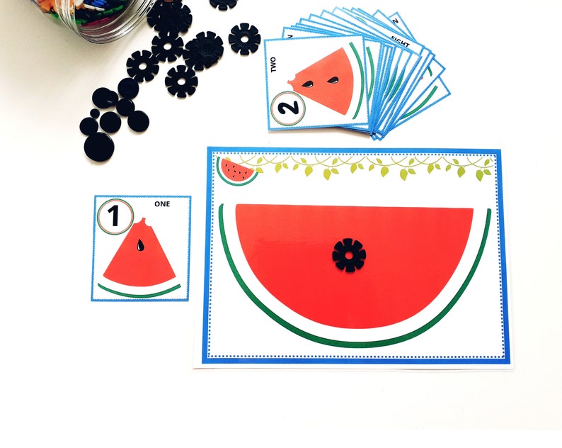 Watermelon Seed Counting Activity for Toddlers and - Etsy