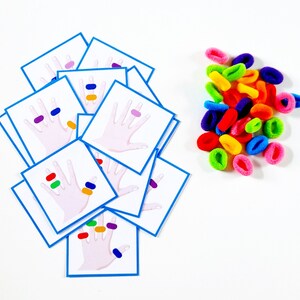 Finger Activity With Hair Ties, Fine Motor Skills, Homeschool Worksheet ...