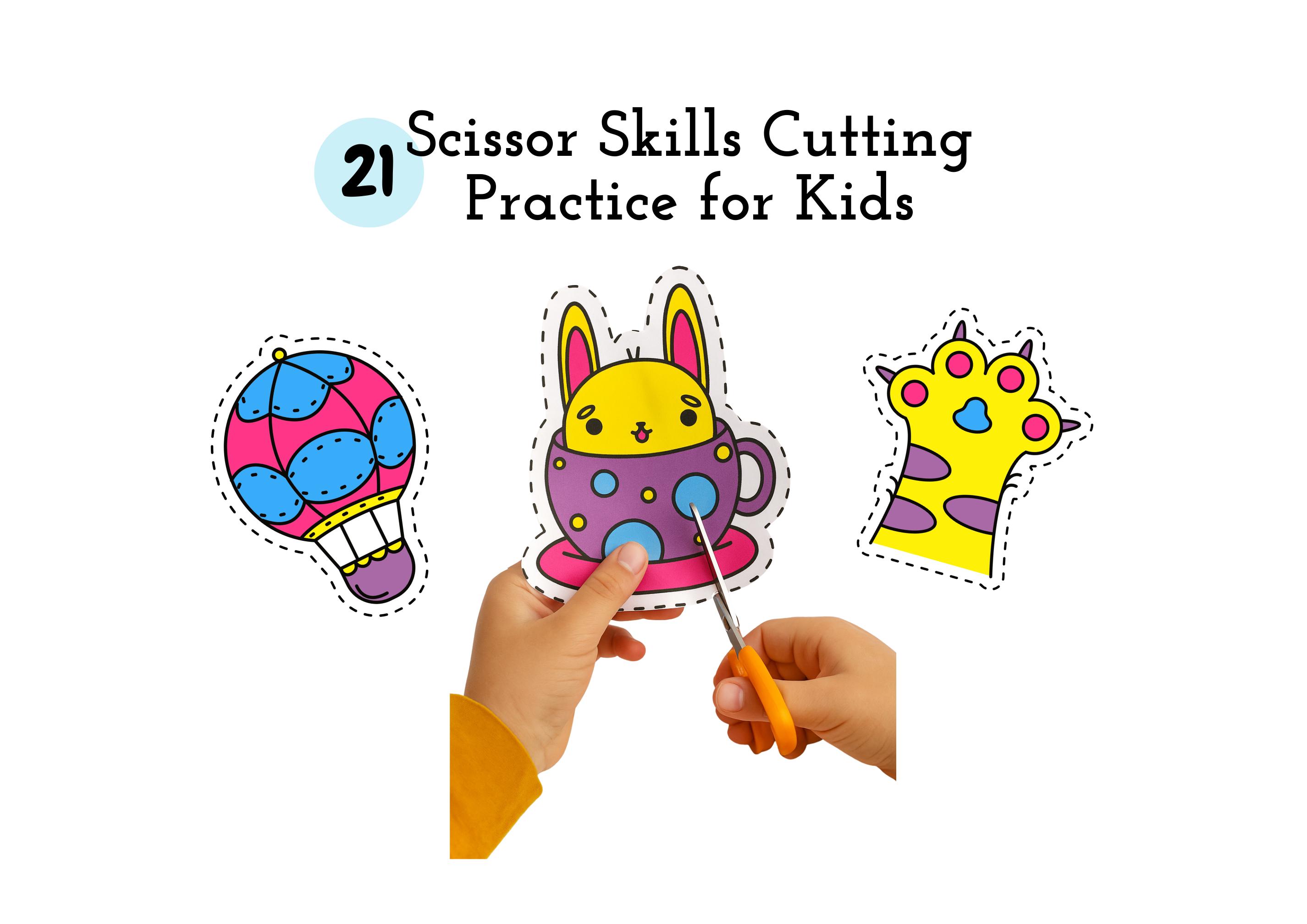 Scissor Skills Cutting Practice for Kids | 21 Printable Cutting ...