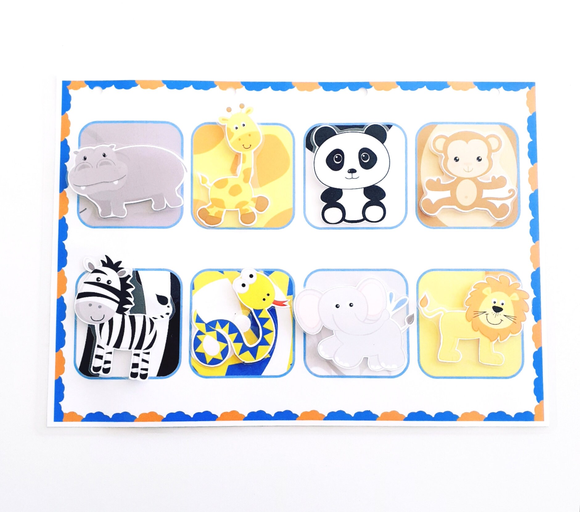 Animal Matching Game Safari Animal Matching Memory Game - Etsy