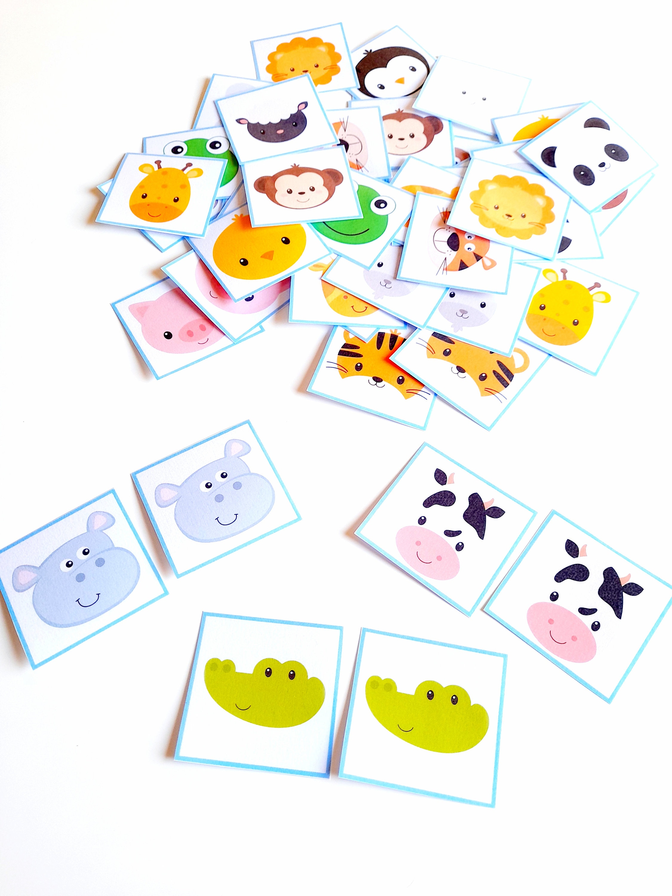 Animal Head Matching Activity and Match the Same Pictures for Toddlers ...