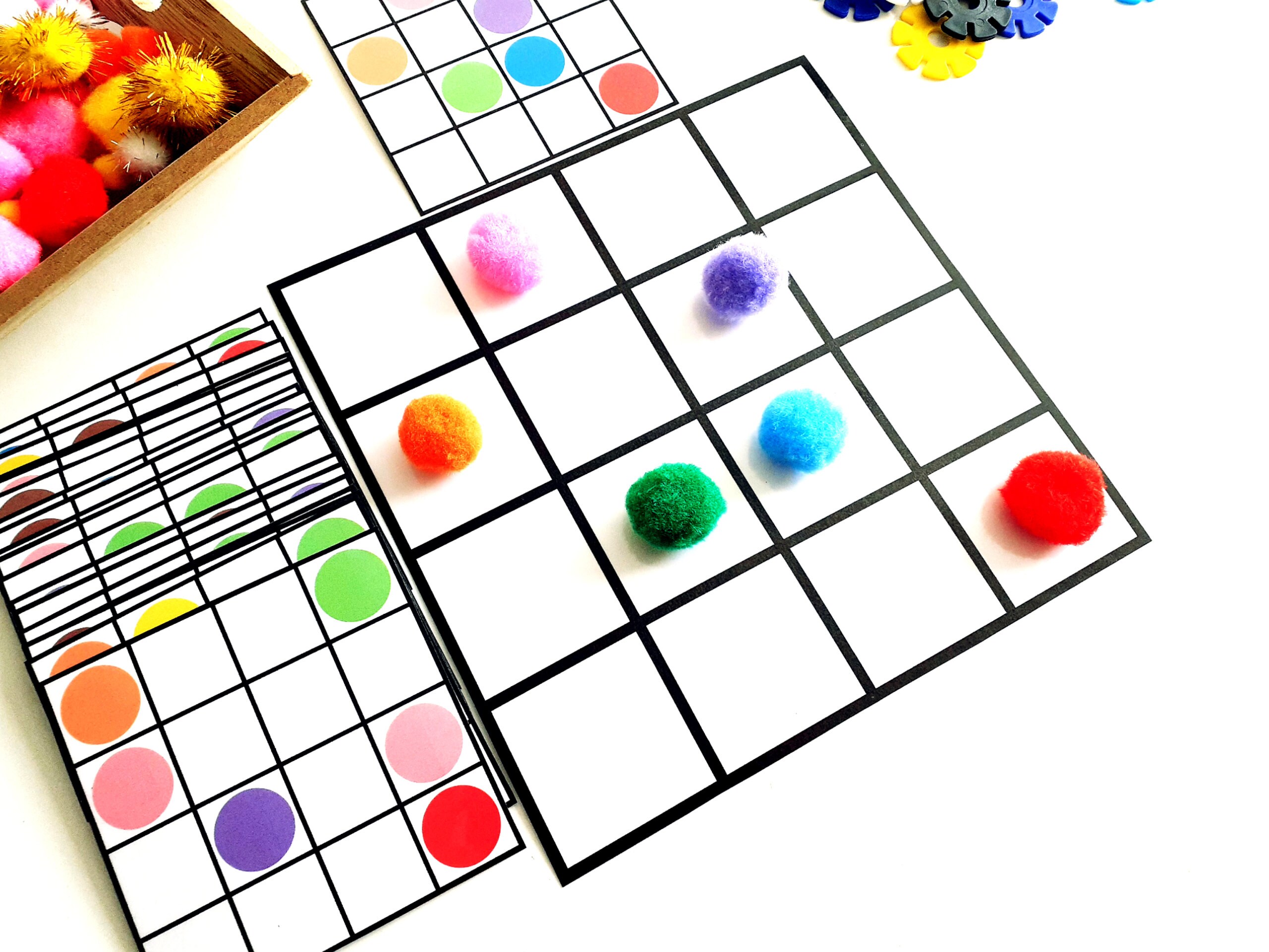 Pattern Activity With Pompoms, Fine Motor Skills - Etsy