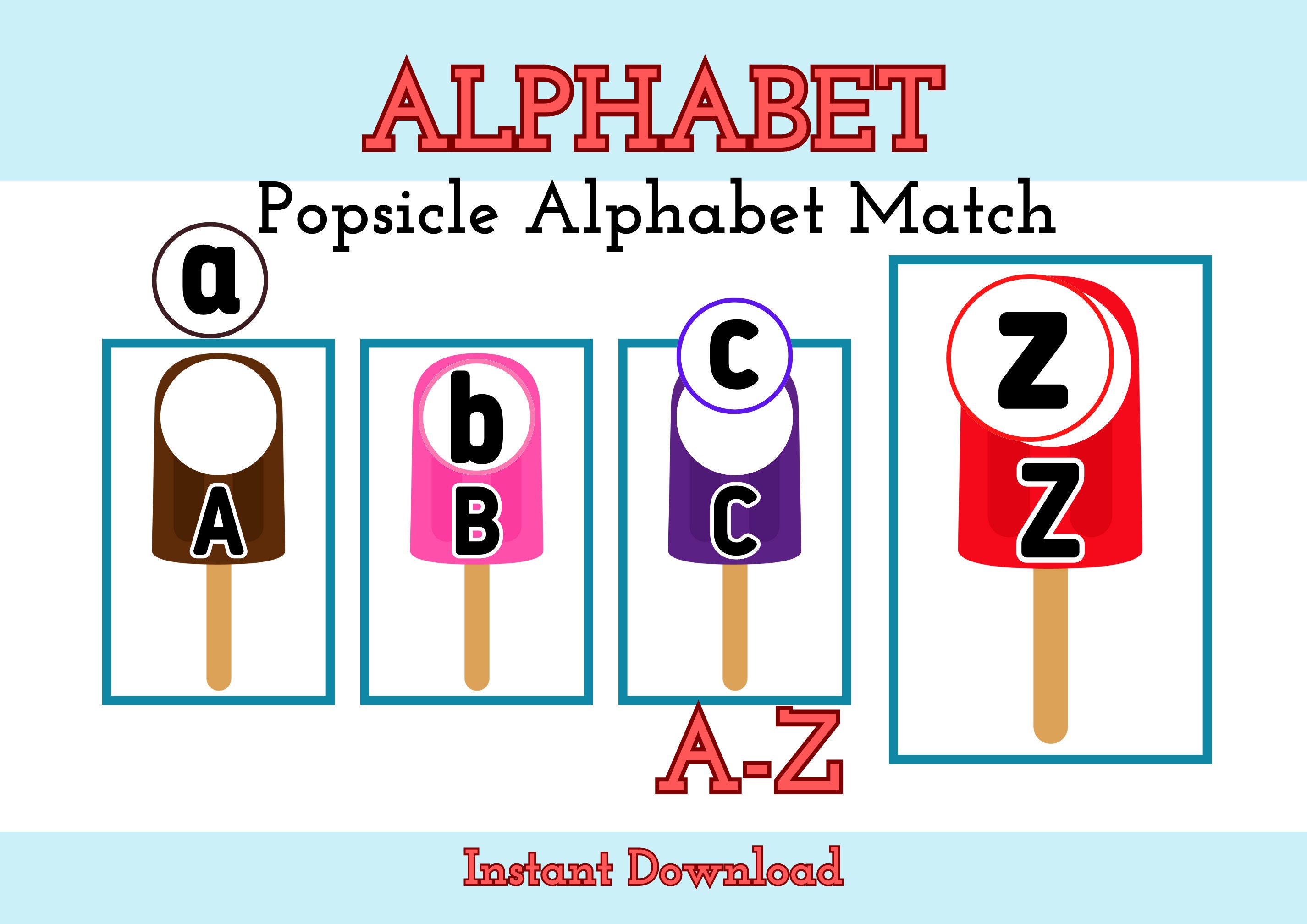 Popsicle Alphabet Match, Alphabet Matching Game, Beginning Sounds ...