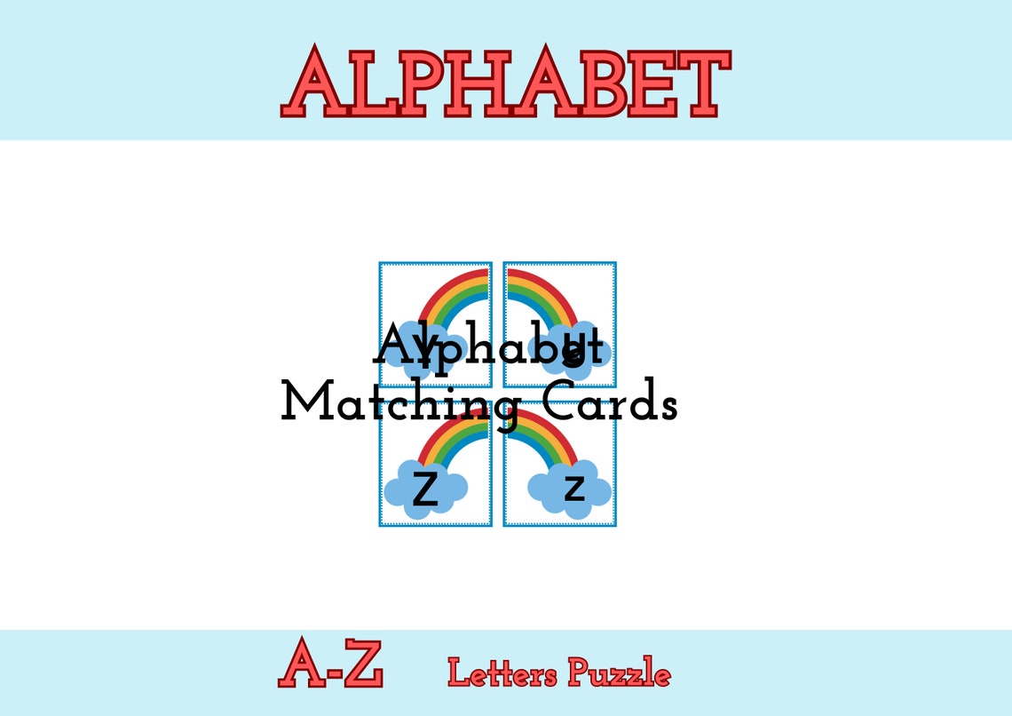 Alphabet Matching Cards Alphabet Matching Game Beginning - Etsy