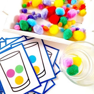 Color Activity With Pompoms and Fine Motor Activities for Toddlers and ...