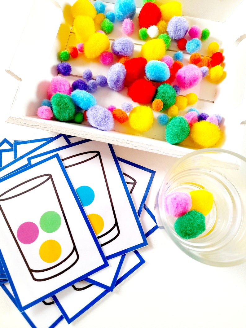 Color Activity With Pompoms and Fine Motor Activities for - Etsy