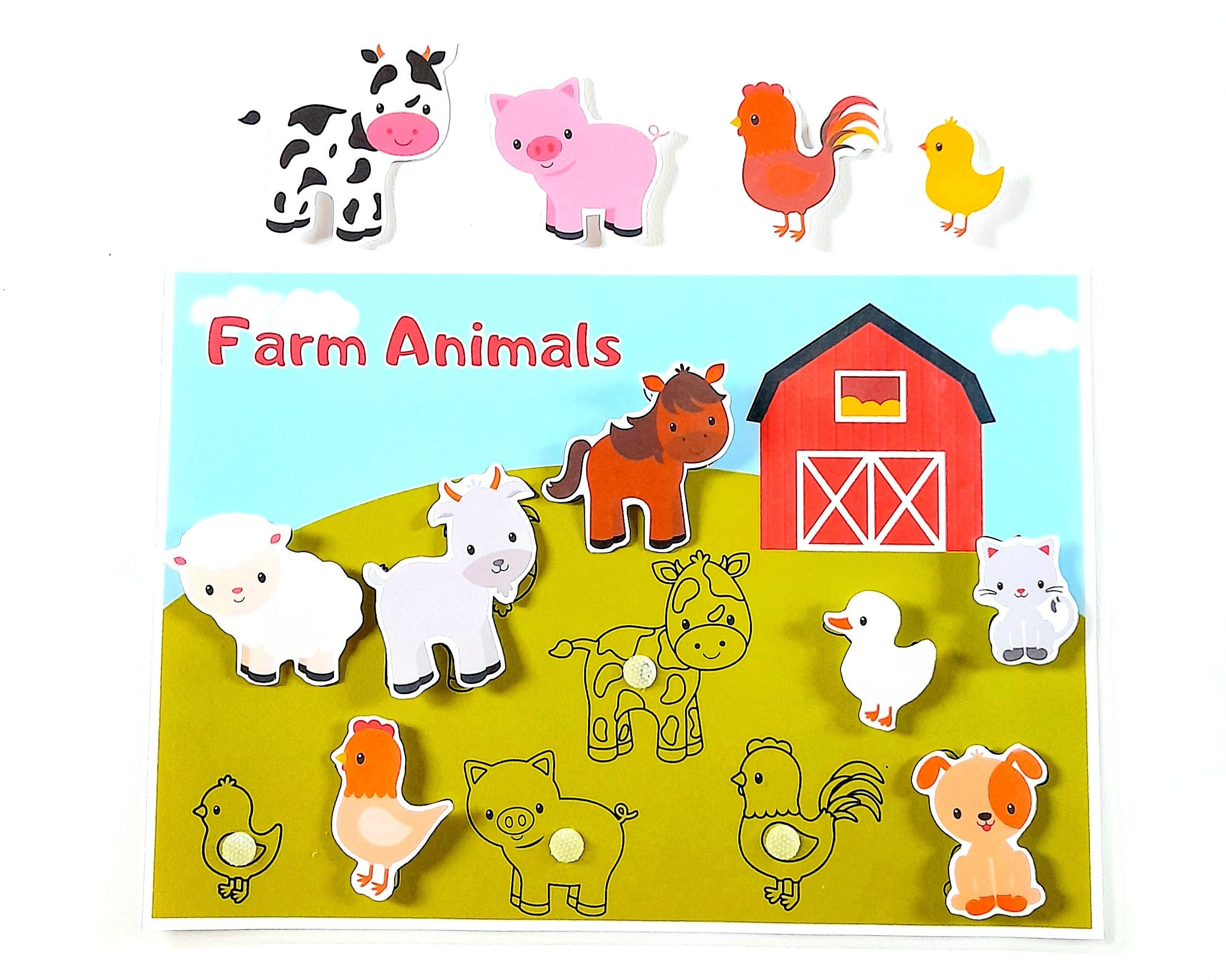Animal Matching Game, Farm Animal Matching , Memory Game, Printable ...