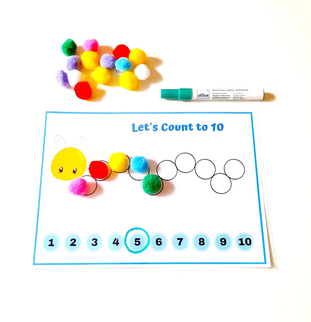 Caterpillar Counting Activity Numbers 1 to 10 Count for Kids - Etsy