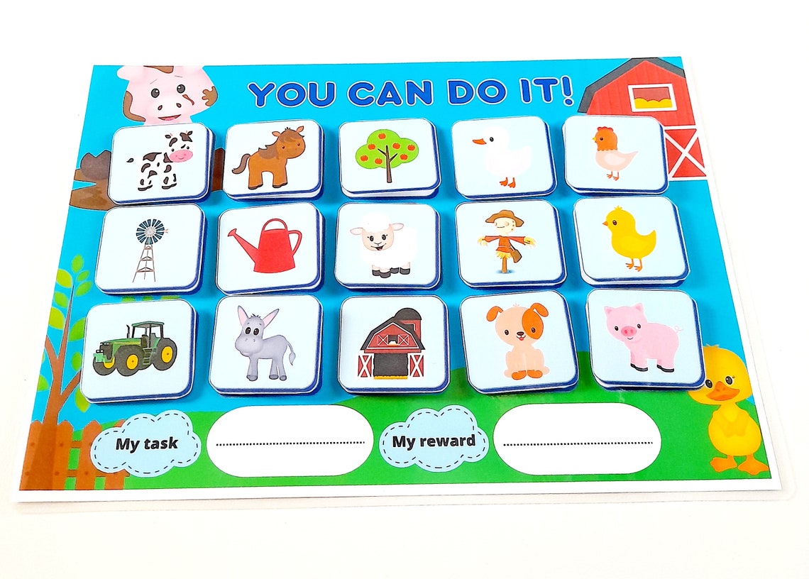 Farm Reward Chart Printable Behaviour Chart Responsibility - Etsy