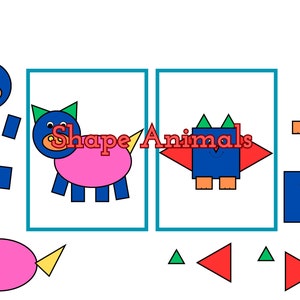 Shape Animals, Shape Matching Game, Puzzle Activity With Shapes. - Etsy