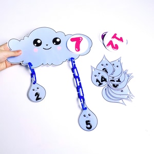 Rain Chains Counting Activity, Fine Motor Counting, Learn Numbers 1-20 ...