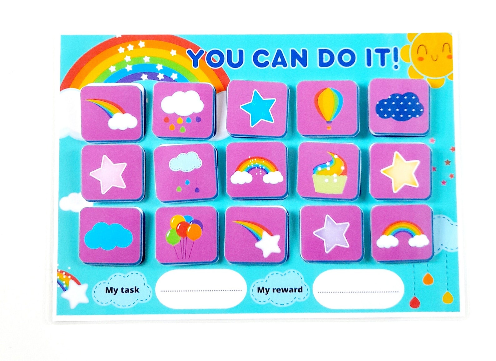 Rainbow Reward Chart Printable Behavior Chart Responsibility - Etsy