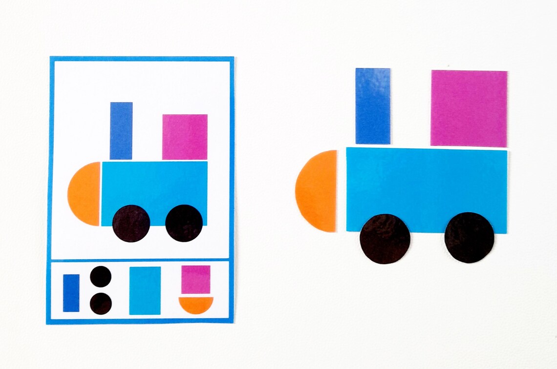 Puzzle Activity With Shapes and Pattern Activity for Toddlers - Etsy