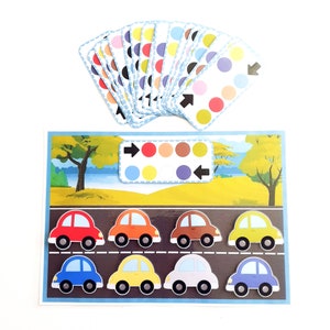 Car Pattern Activity, Colors Matching and Fine Motor Skills - Etsy