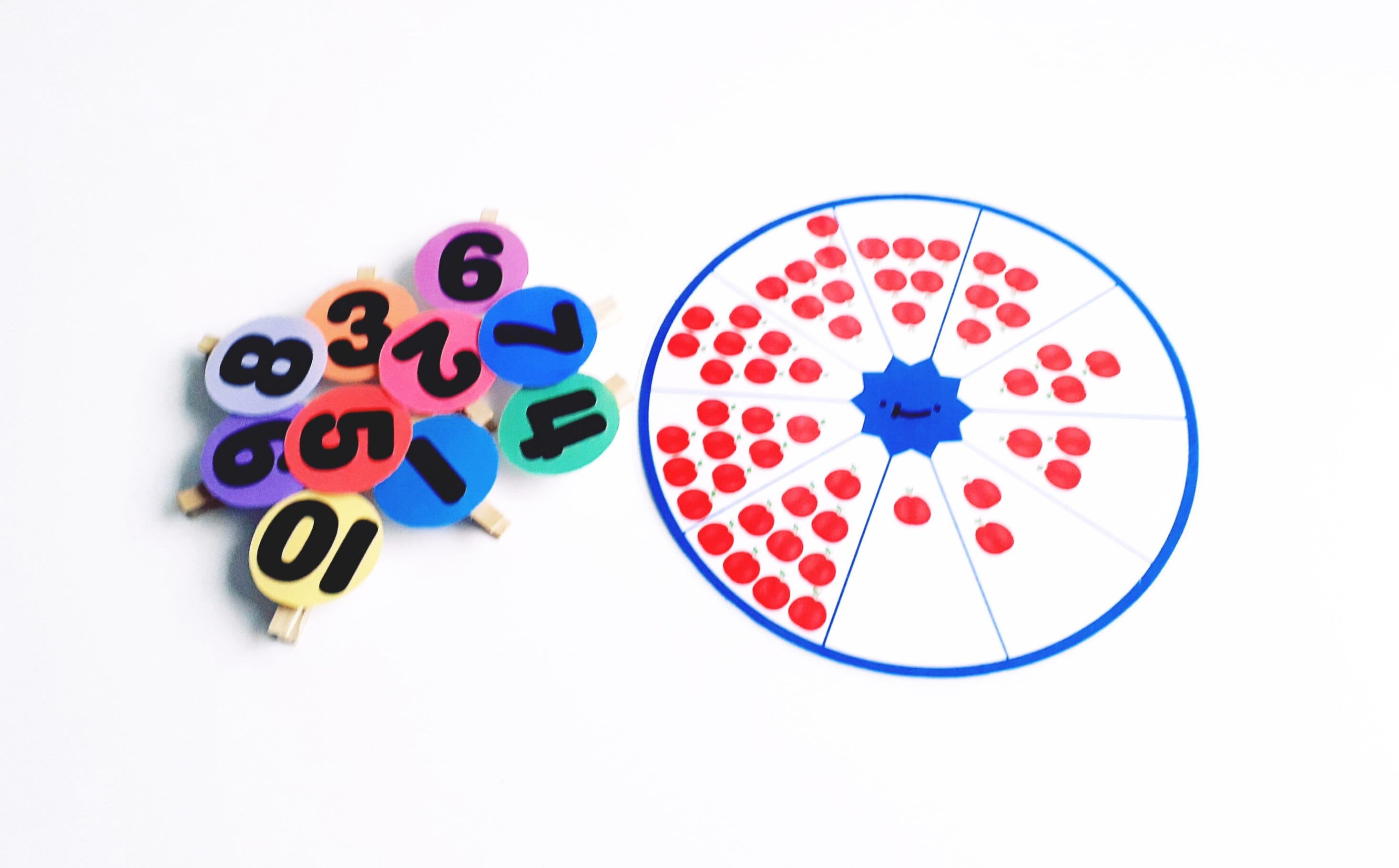 Wheel Counting Activity, Learn Numbers 1 to 10, Apple Counting Activity ...