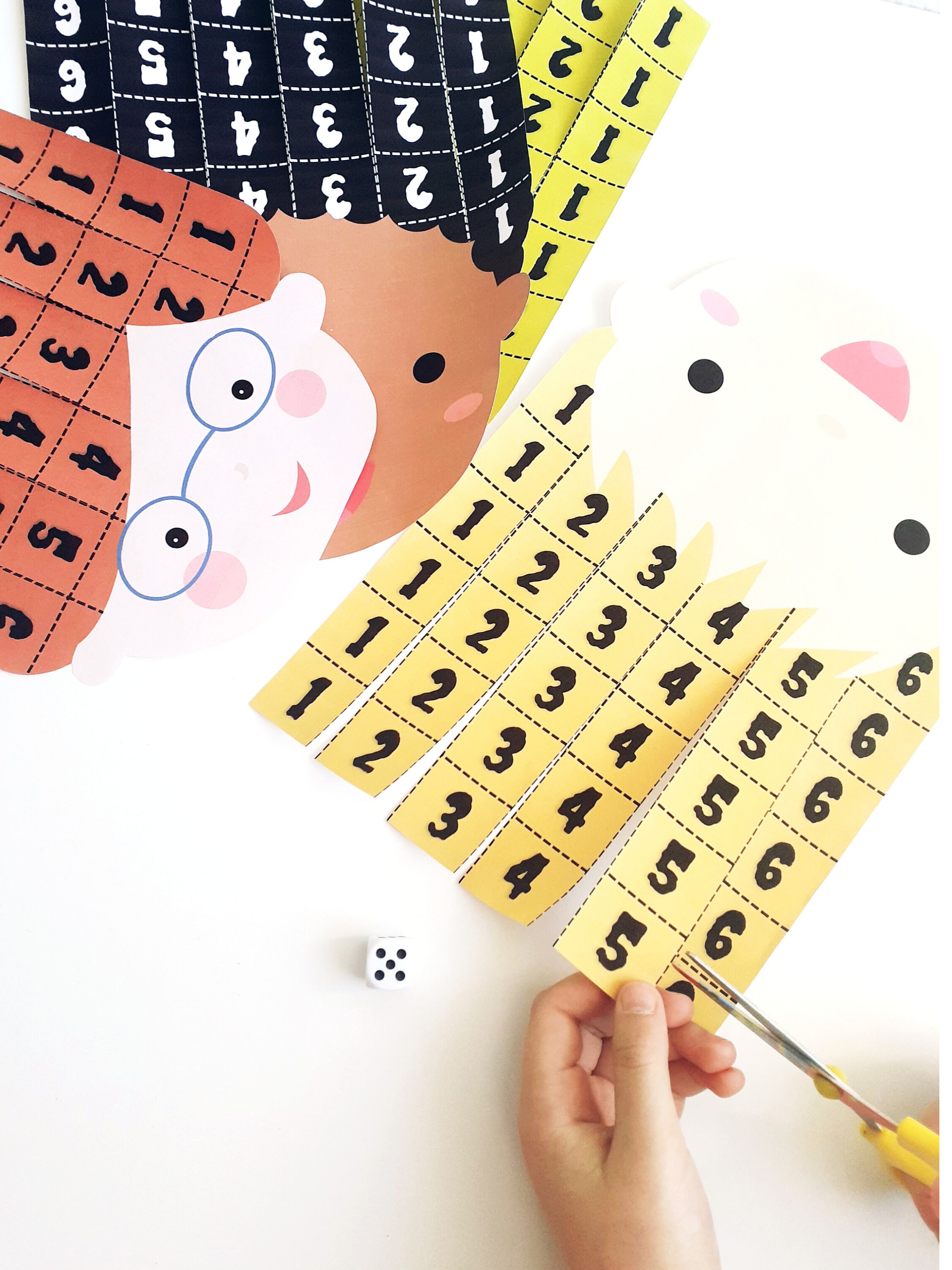 Hair Scissor Skills Activity, Learn Numbers, Cut Activity Worksheets ...