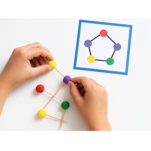 Fine Motor Skills Activity – 36 Pattern Cards for Pom-poms and Sticks ...