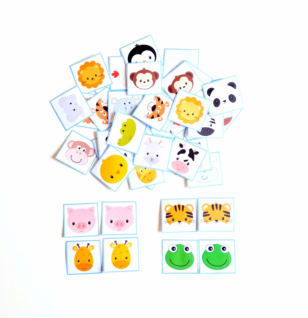Animal Head Matching Activity and Match the Same Pictures for Toddlers ...