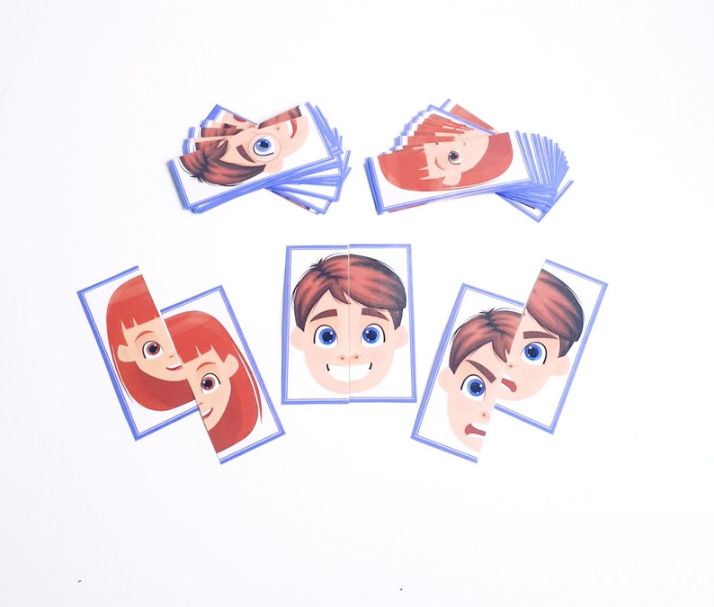 Emotion Flashcards, Feelings Flash Cards, Puzzles - Etsy