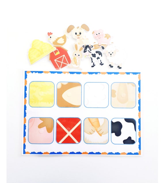 Animal Matching Game Farm Animal Matching Memory Game - Etsy