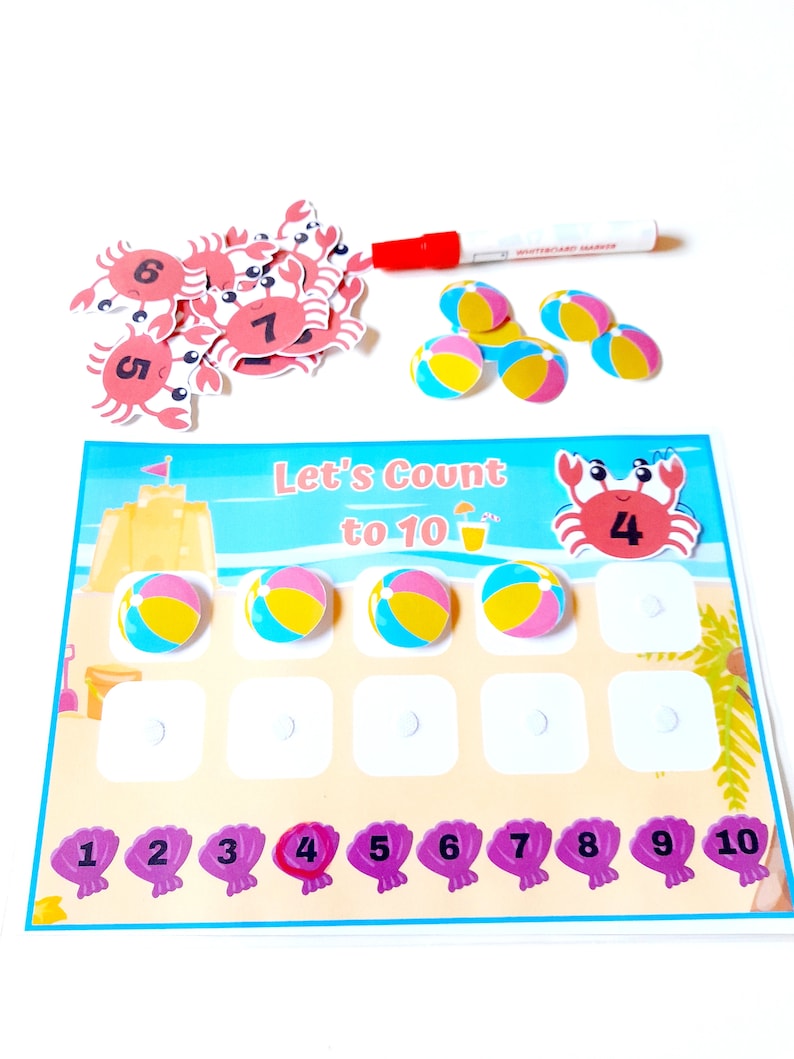 Summer Counting Activity Numbers 1 to 10 Count for Kids - Etsy