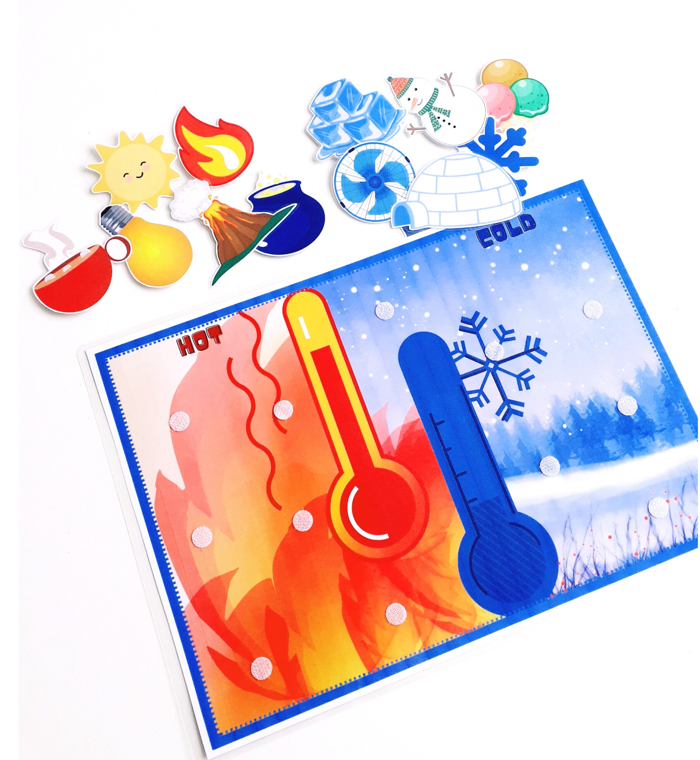 Sorting Activity Printable, Toddler Worksheet Activity Hot and Cold ...