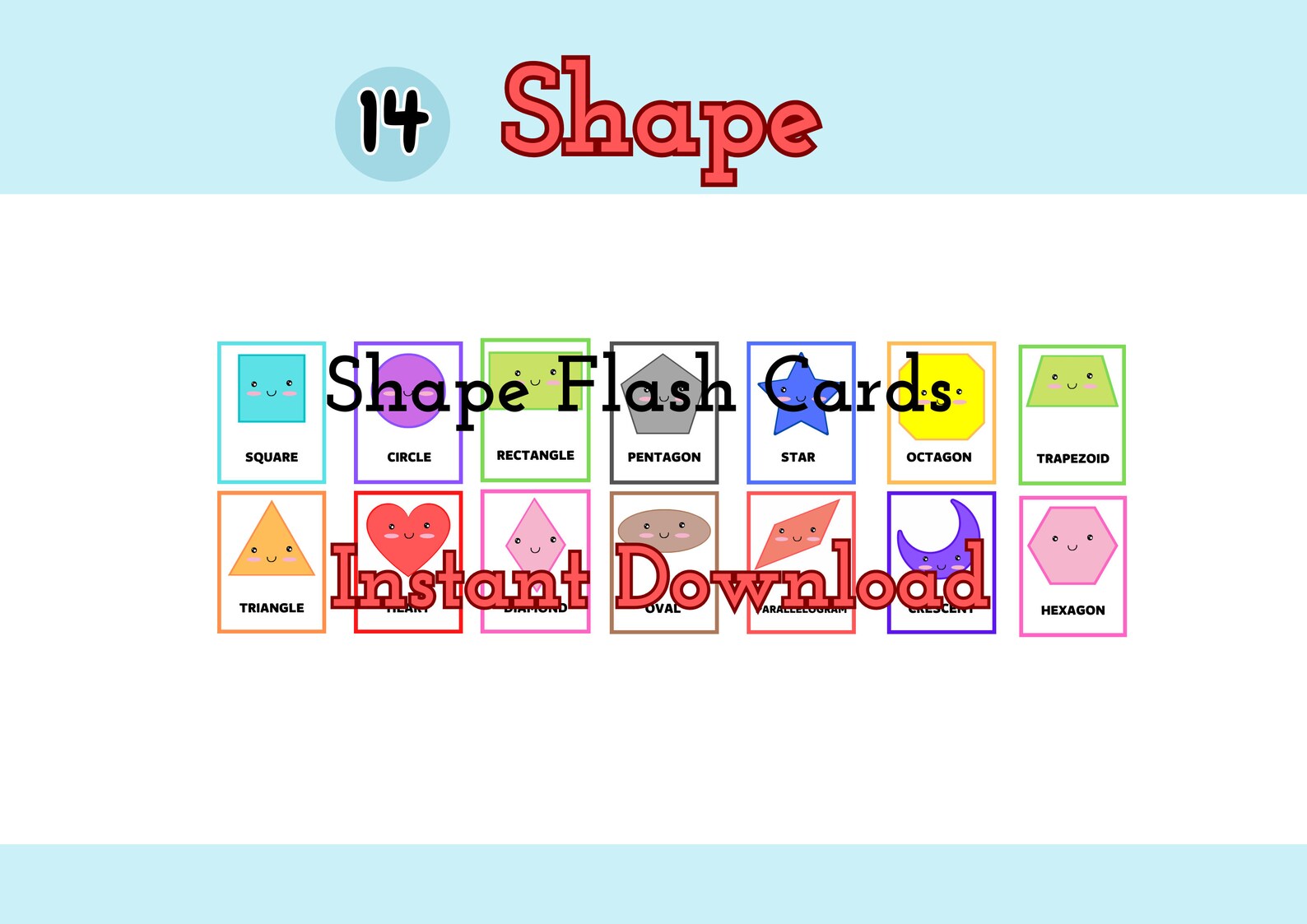 Shape Flash Cards, Shape Matching Worksheet, Shape Matching Game, Shape ...