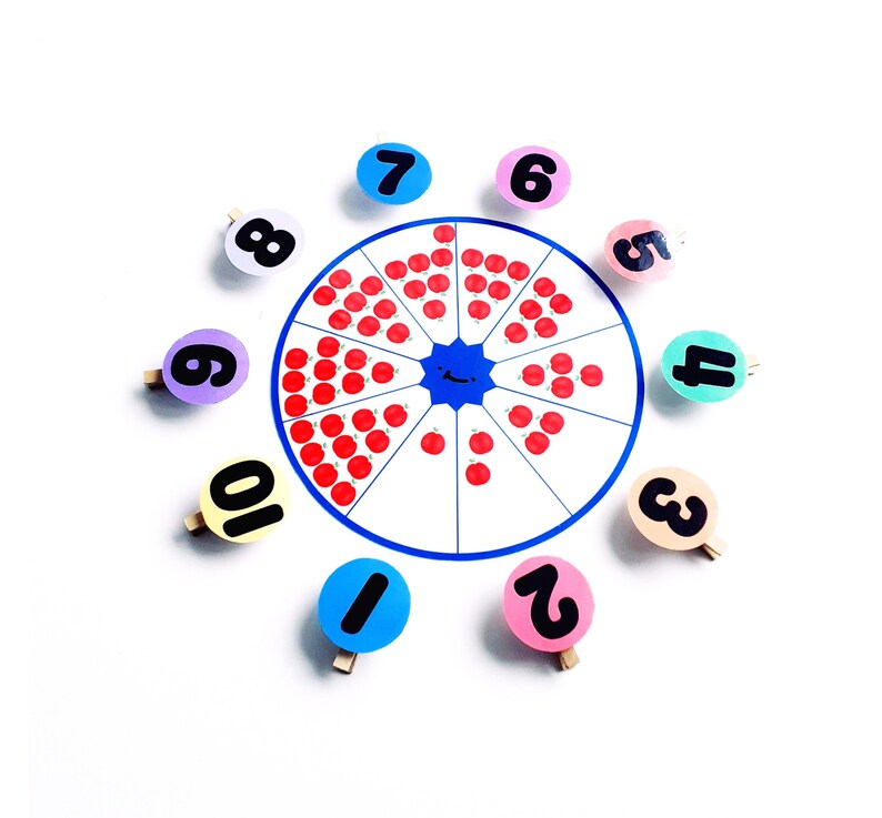 Wheel Counting Activity, Learn Numbers 1 to 10, Apple Counting Activity ...