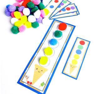 Build an Ice Cream With Pompoms, Fine Motor Activity - Etsy