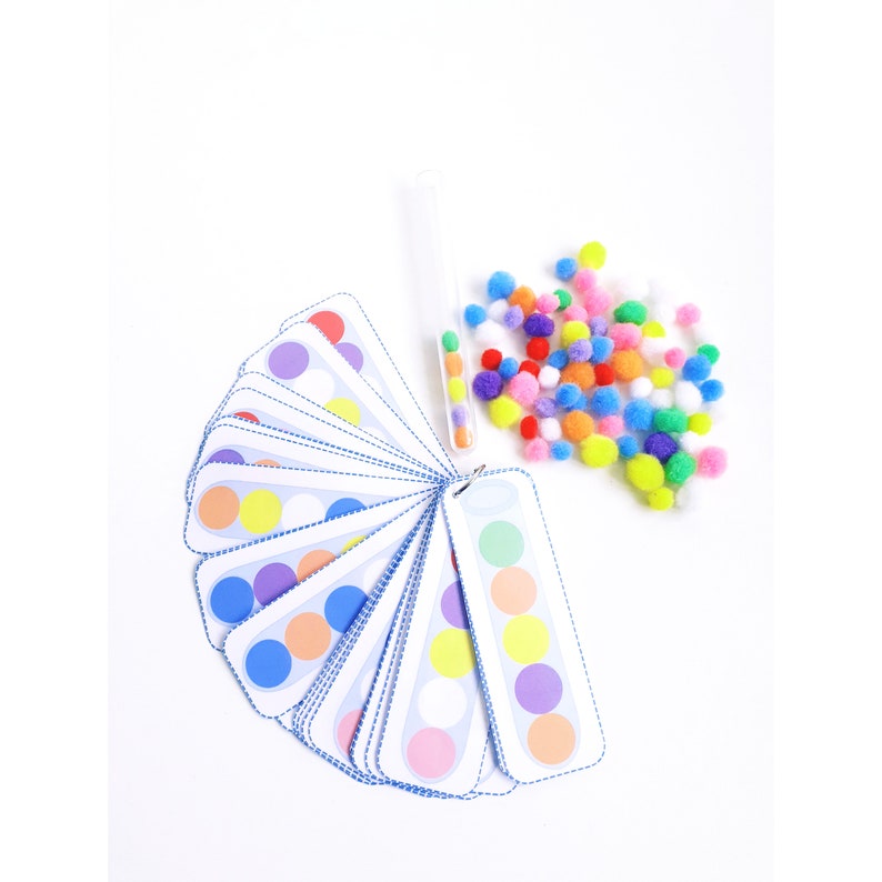 Color Activity With Pompoms Fine Motor Activities for - Etsy