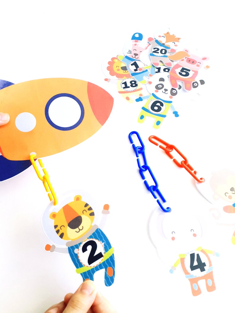 Space Counting Activity, Learn Numbers 1-20, Fine Motor Skills, 1-20 ...