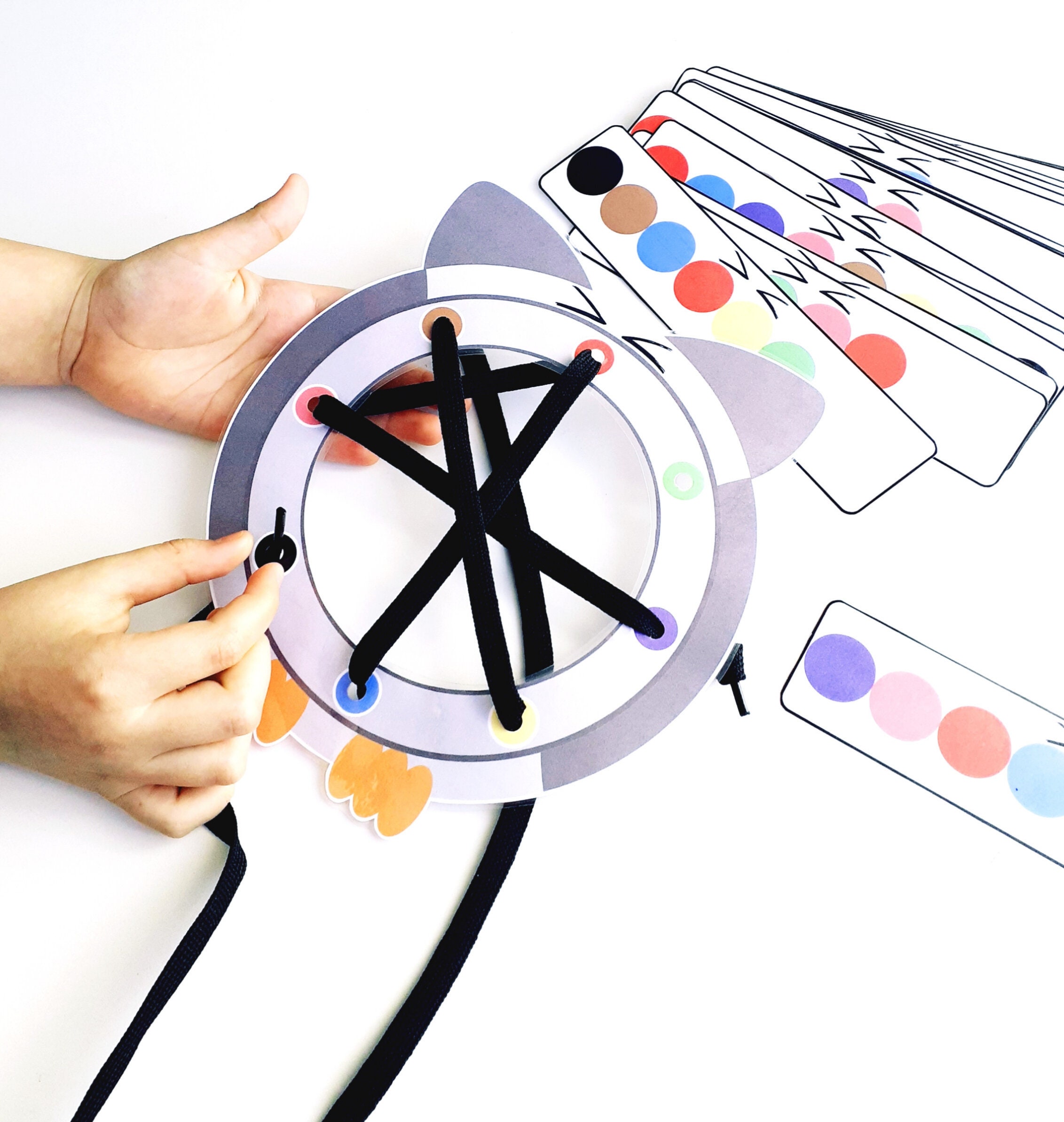 Color Treading Pattern Fine Motor Skills Color Mtaching - Etsy
