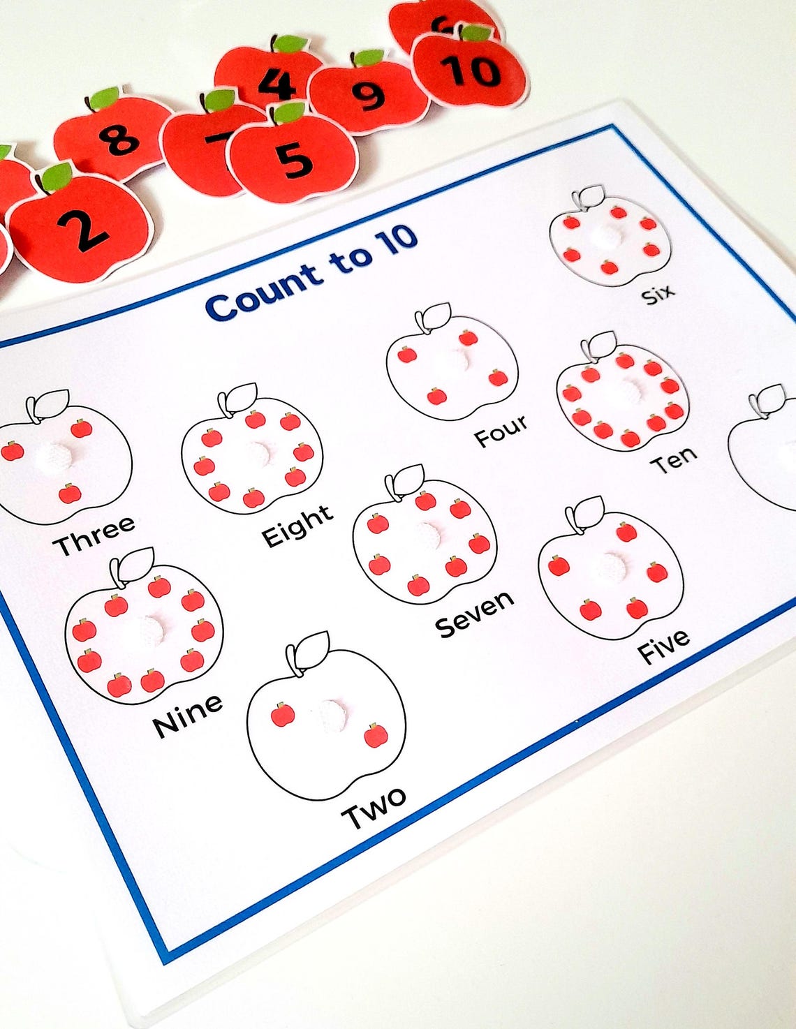 Learn to Count 1 to 10 With Apple - Etsy