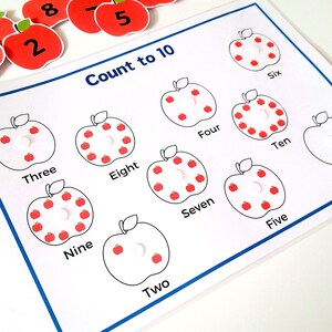Learn to Count 1 to 10 With Apple - Etsy