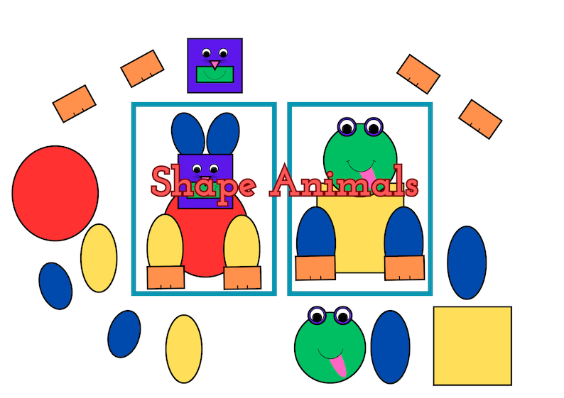 Shape Animals, Shape Matching Game, Puzzle Activity With Shapes. - Etsy