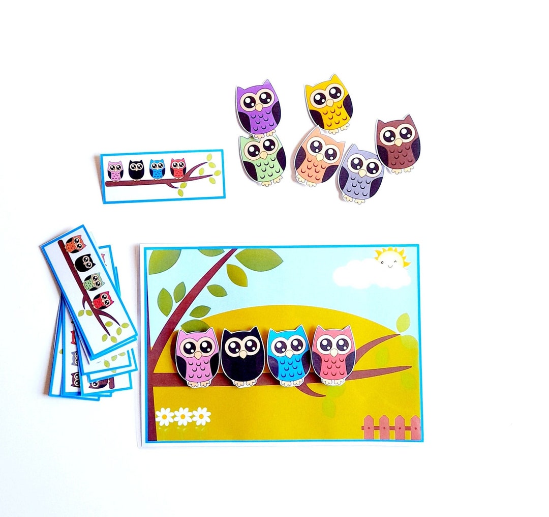 Owl Pattern Activity, Colors Matching and Fine Motor Skills - Etsy
