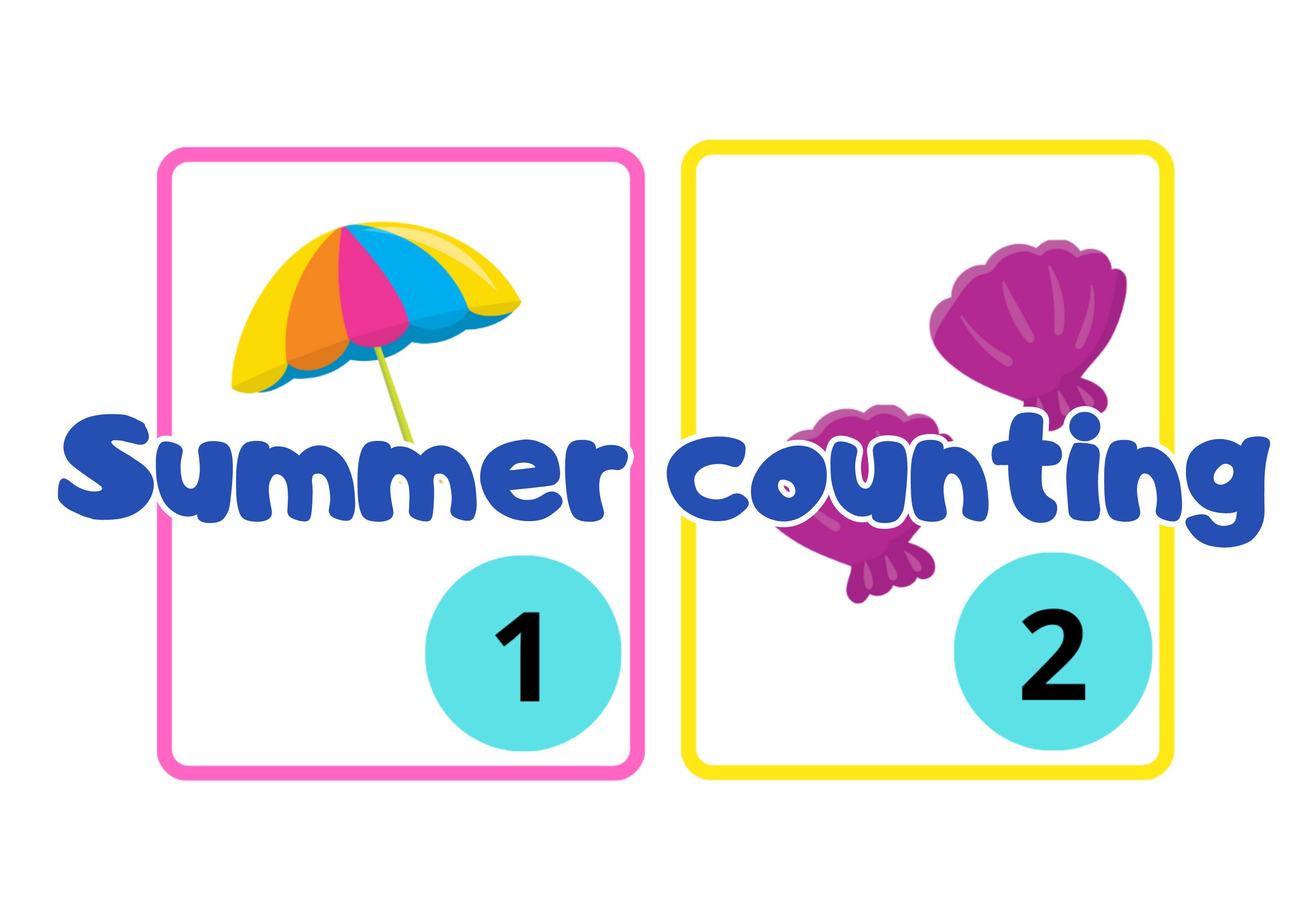 Summer Number Flash Cards, Printable Counting Cards Activity - Etsy