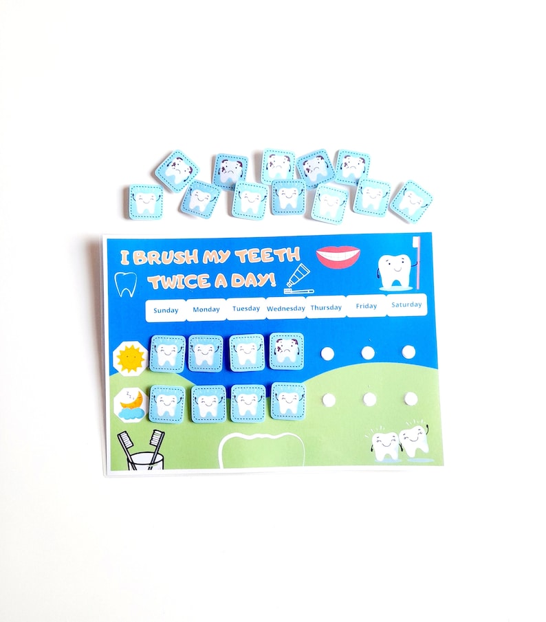 Teeth Brushing Chart Calendar for Kids and Daily Healthy Teeth - Etsy